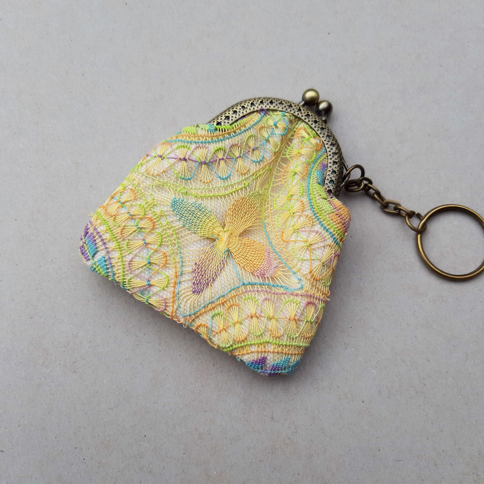 Keychain Wallet With Ñandutí Lace Multicolor - Etsy