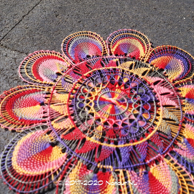 Nanduti Lace Multicolored Doily 215cm. Handmade | Etsy