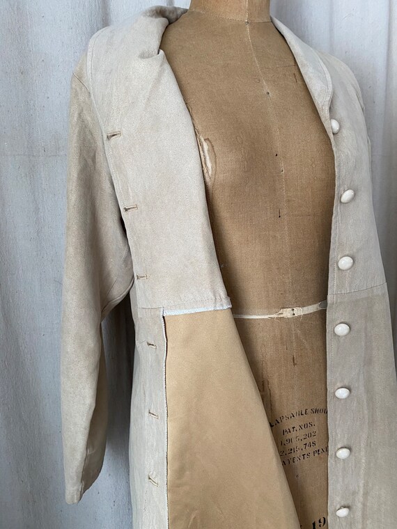 Vintage 1960’s / 70’s Light Tan Suede Duster Button F… - Gem