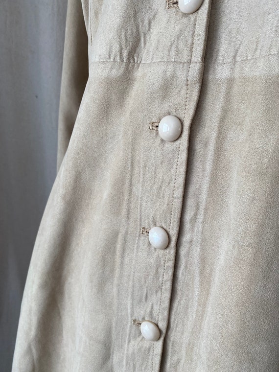 Vintage 1960’s / 70’s Light Tan Suede Duster Button F… - Gem