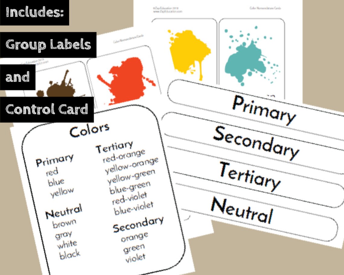 Colors | Card Sorting Activity | Montessori | Three Part Cards | 3 Part ...
