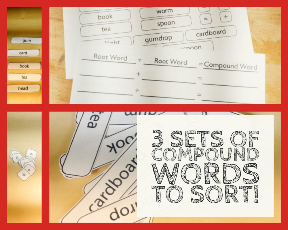 Compound Word Math | Compound Words THREE Activities | Word Study ...