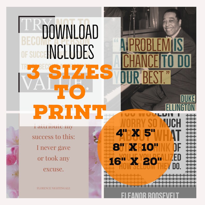 Motivational Poster Set - 10 Printable Posters - Inspirational - Back ...