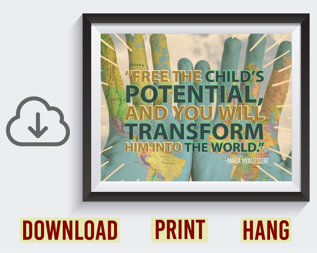 Maria Montessori Quote Poster – Instant Download – Potential ...