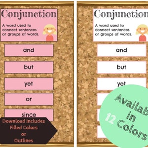 Conjunction Wall | Parts of Speech Posters | Grammar Posters ...