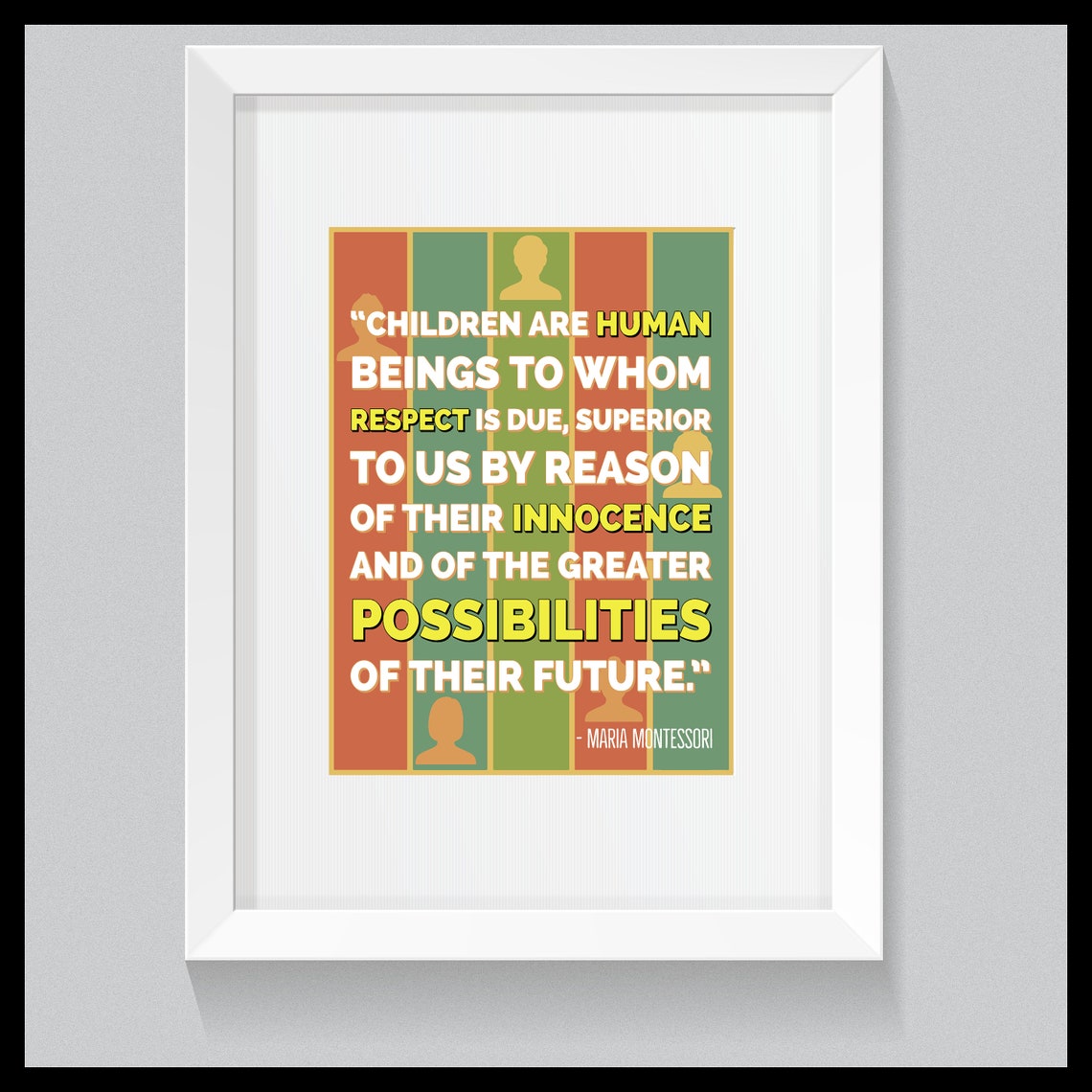 Maria Montessori Quote Poster – Instant Download – Children Are Human ...