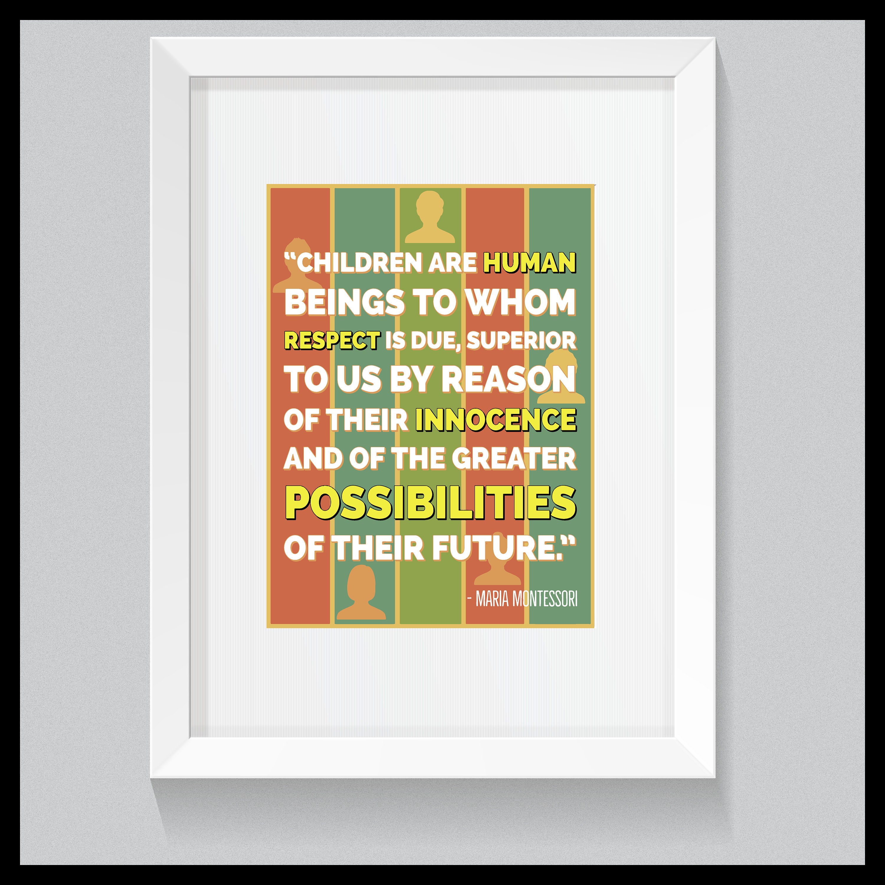 Maria Montessori Quote Poster – Instant Download – Children Are Human ...