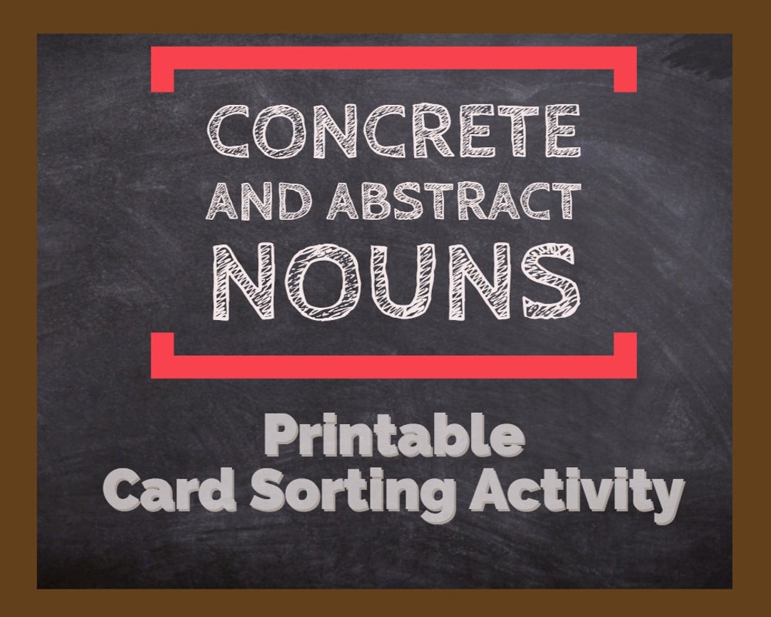 Concrete & Abstract Nouns FOUR Activities With Grammar Lesson Plan ...