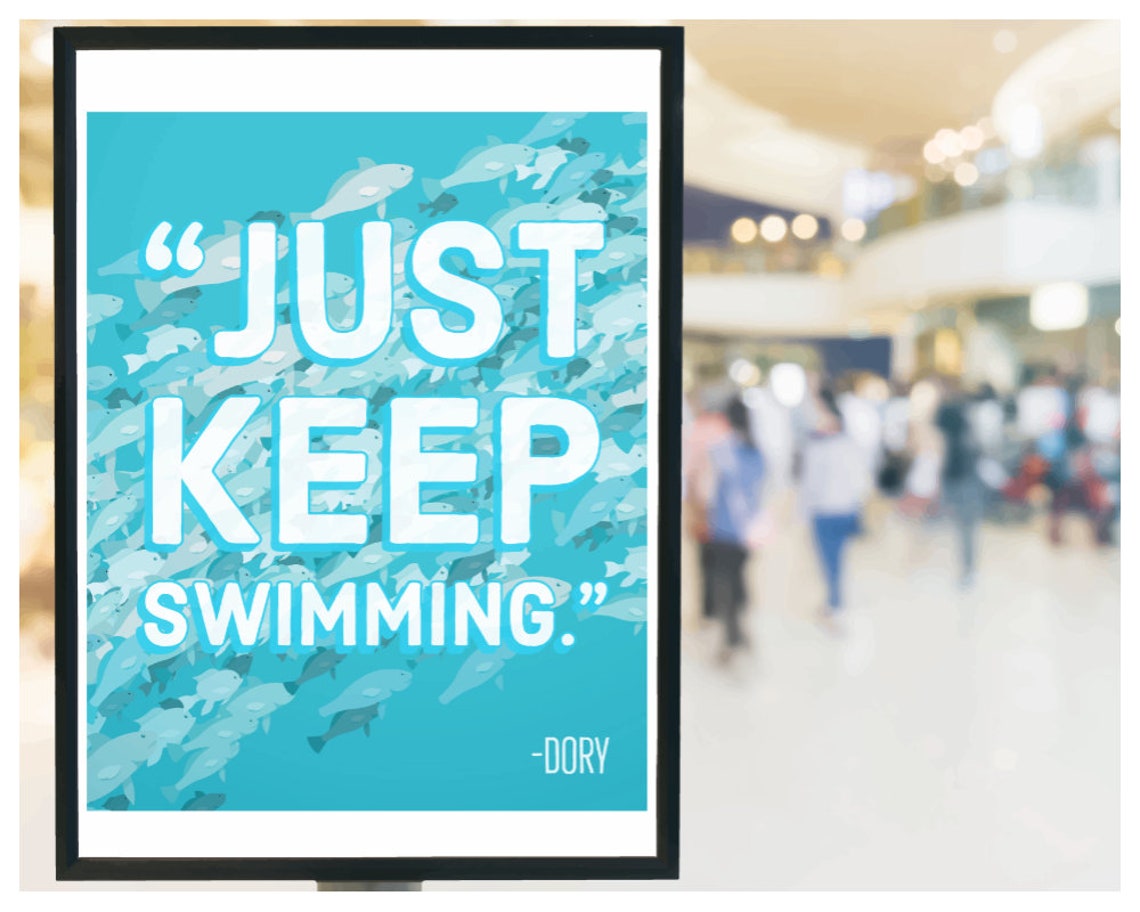 Dory Quote Poster - Inspirational Quote - Motivational - Growth Mindset ...