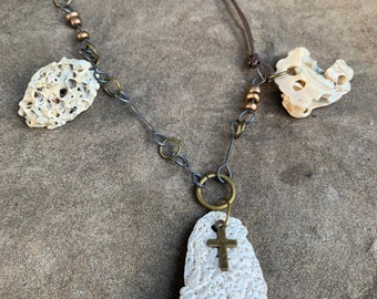 Coquina Shell Necklace and Earring Set - Etsy