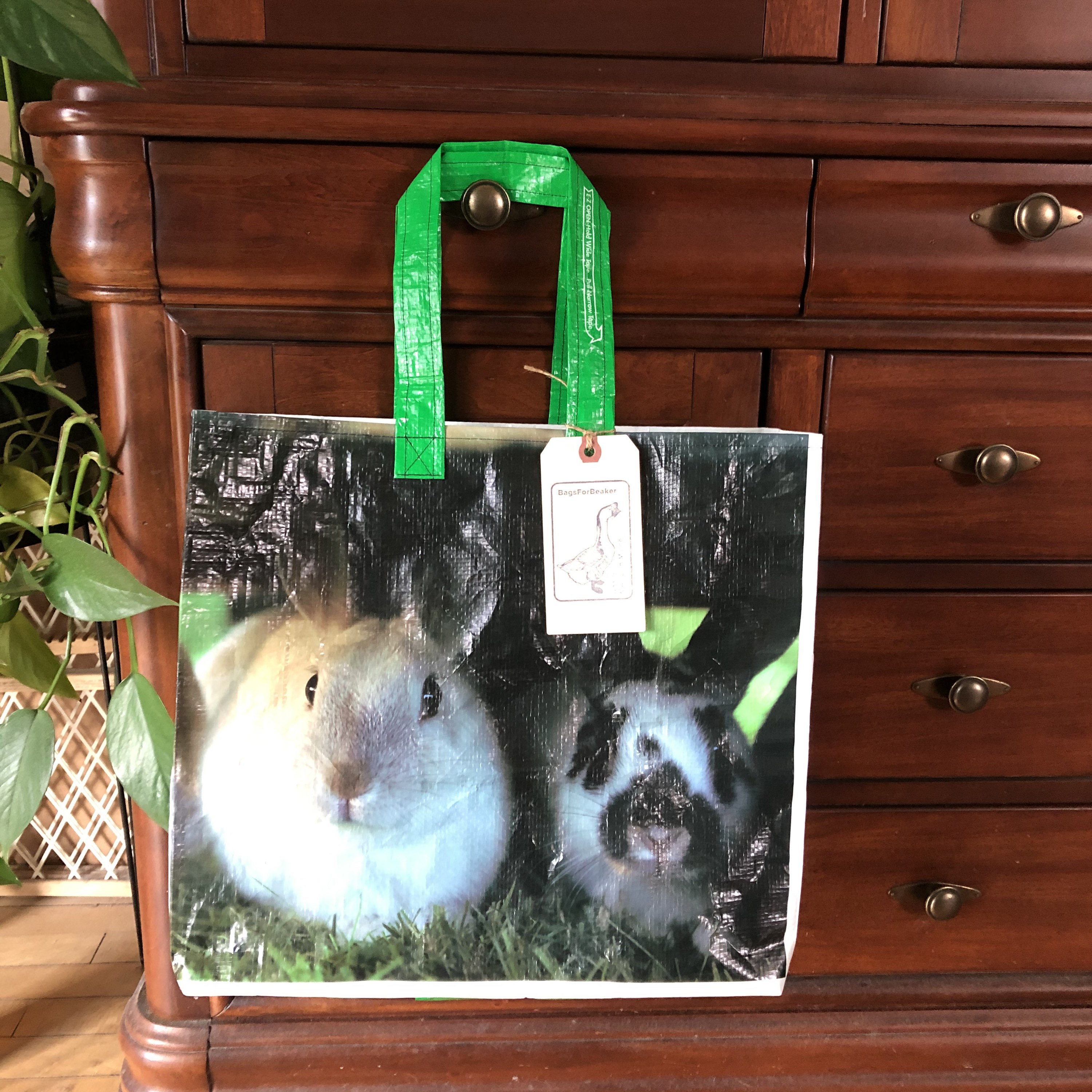 Up cycled grain bag tote/ rabbit tote/ bunnies/ recycled feed | Etsy