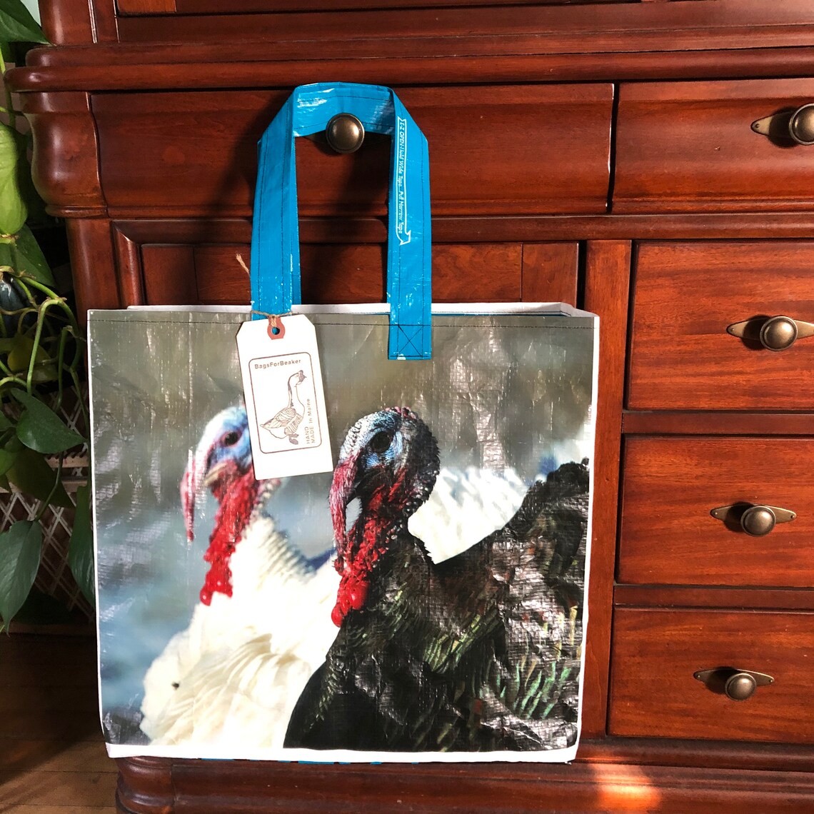 Up Cycled Grain Bag Tote / Turkey Tote / Recycled Grain Bag / | Etsy
