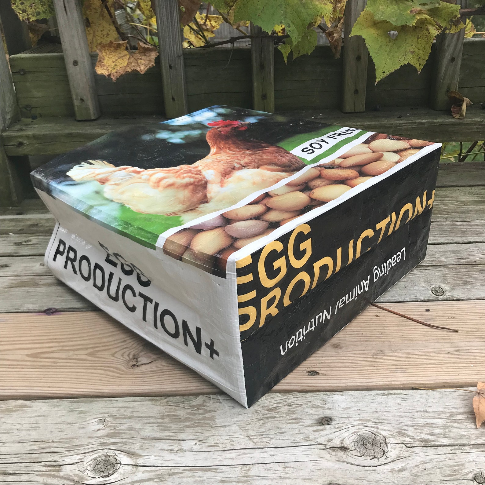 Up Cycled Grain Bag Tote / Chicken Tote / Recycled Grain Bag / | Etsy