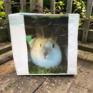 Up Cycled Grain Bag Tote/ Rabbit Tote/ Bunnies/ Recycled Feed Bag/ up ...