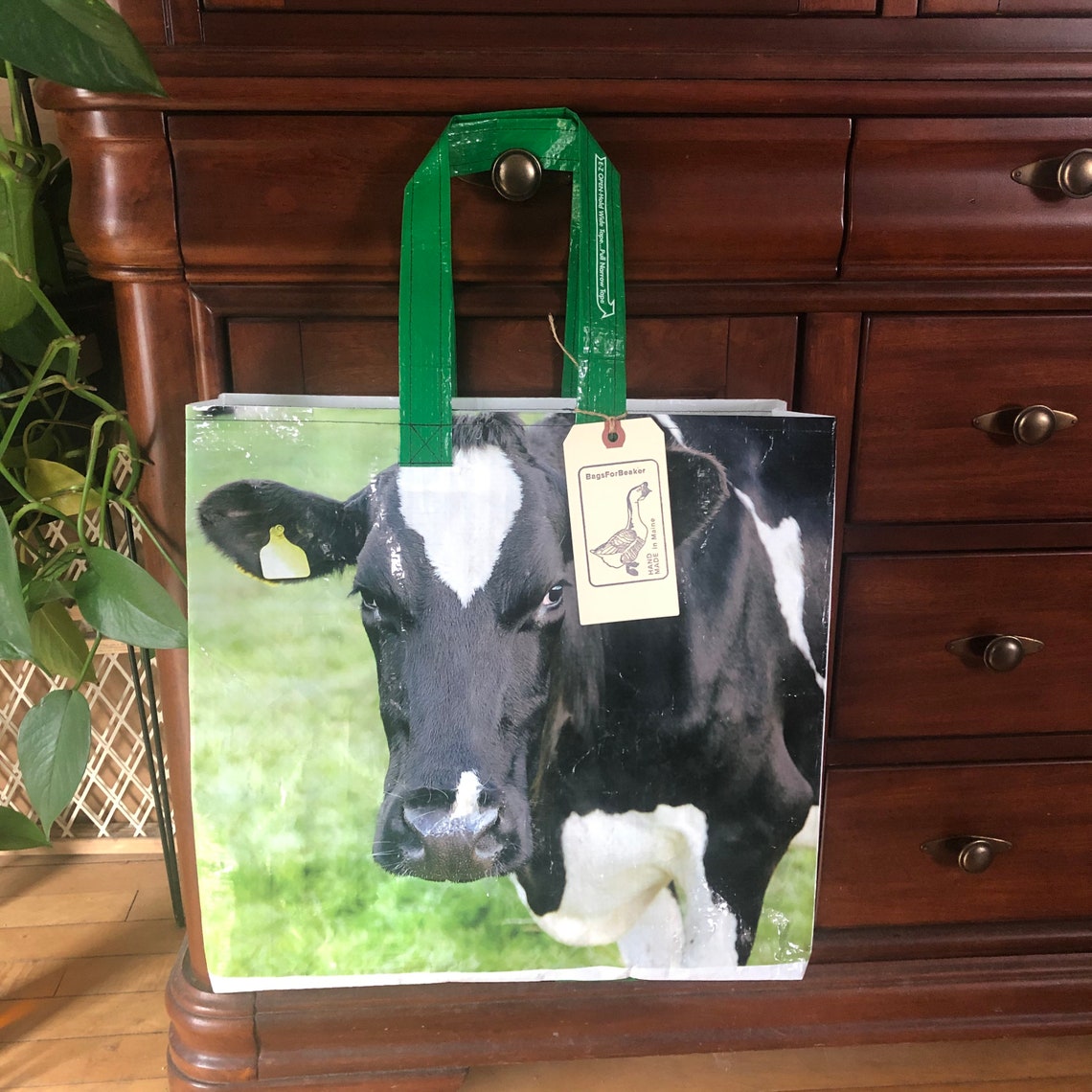 Recycled Holstein Cow Grain Bag Made Into a Reusable Tote From | Etsy