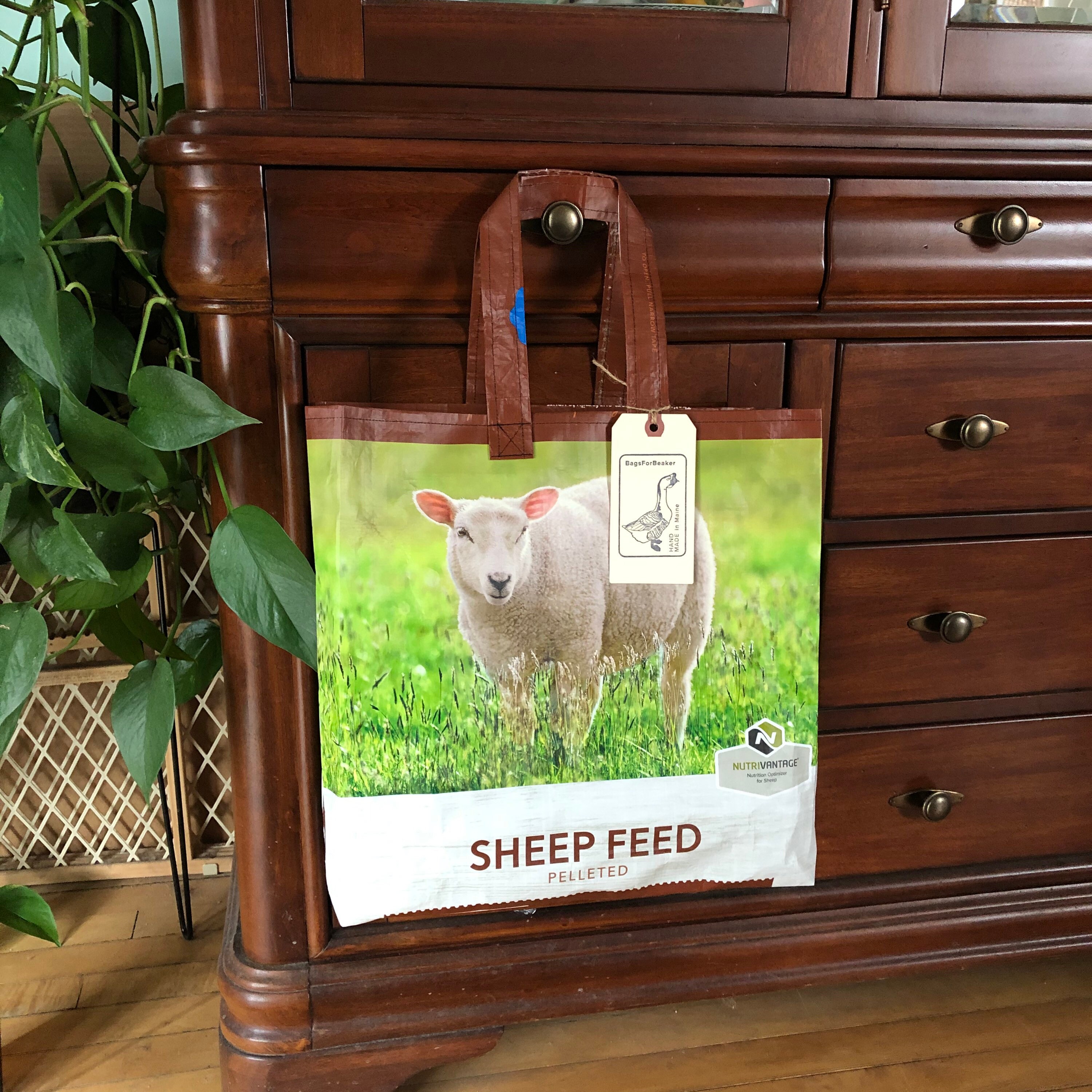 Recycled Sheep Grain Bag Made Into a Reusable Tote / up Cycled Feed ...