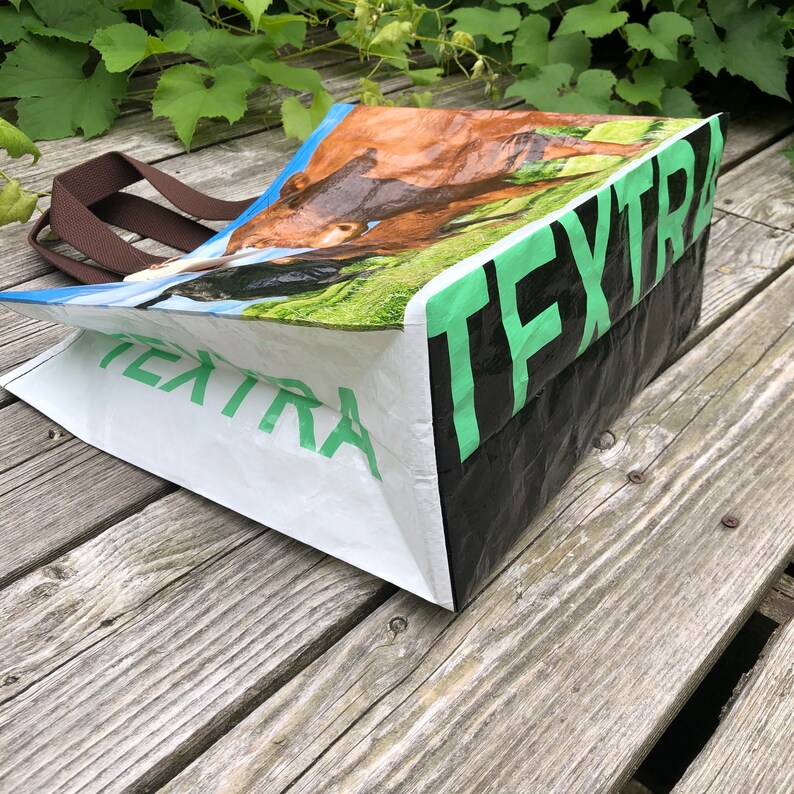 Up Cycled Red Angus Cow Grain Bag Made Into a Reusable Tote / Recycled ...