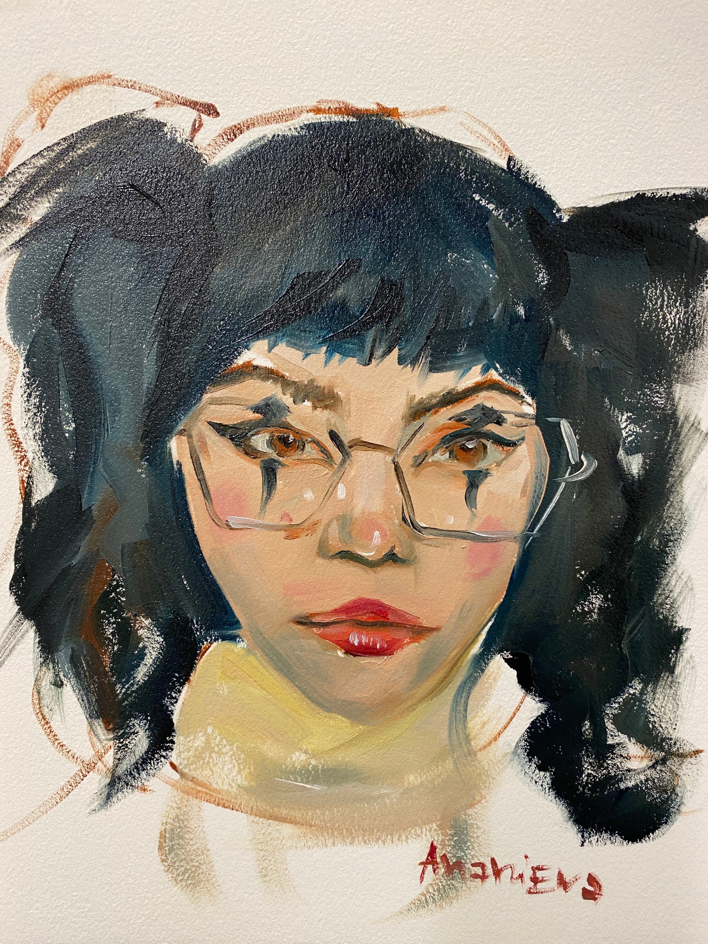 Painting Oil Art & Collectibles woman portrait 9x12 original oil ...