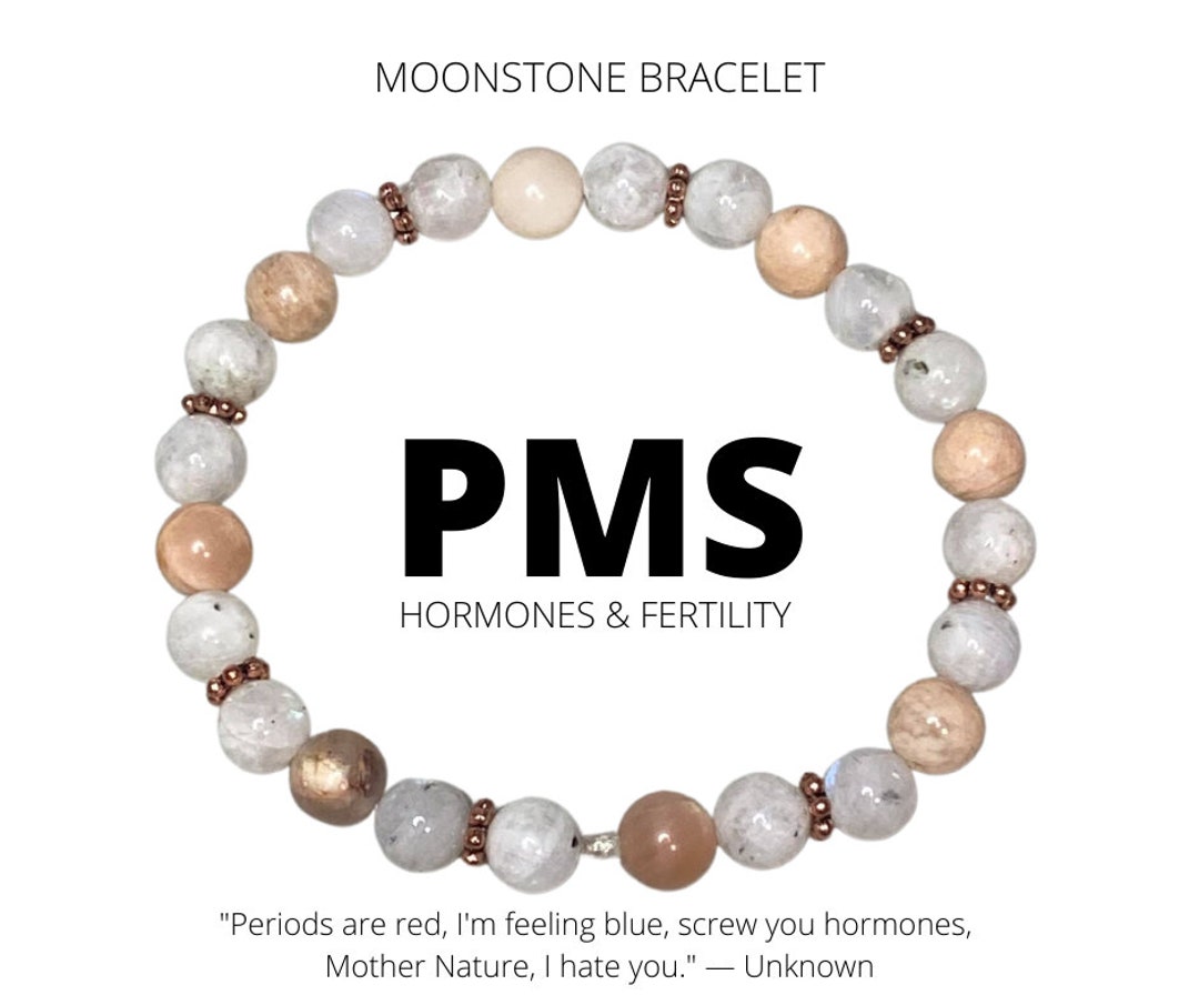 PMS Moonstone Bracelet Hormones Fertility Crystal Gemstone - Etsy