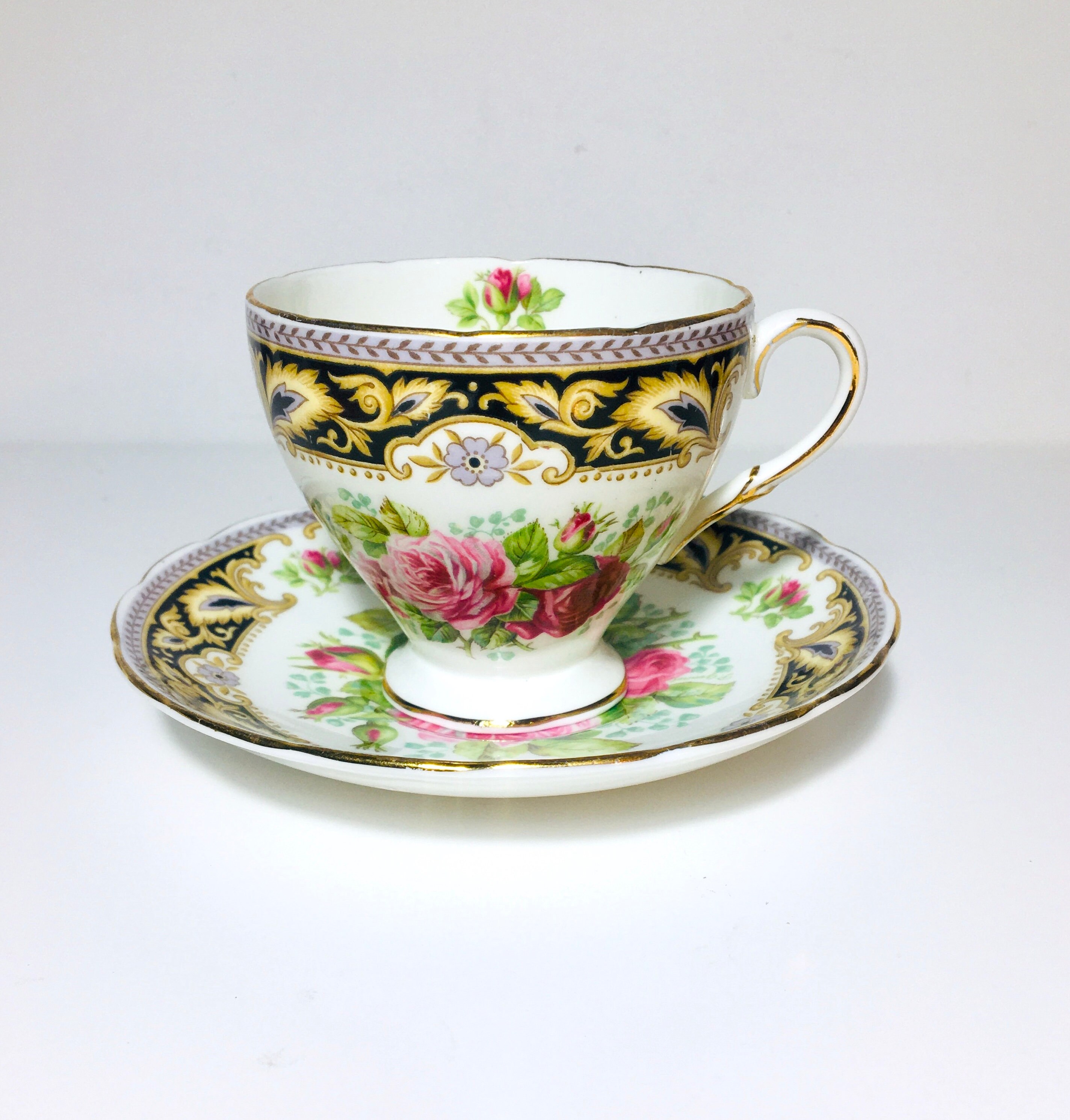 E.B. Foley Porcelain Teacup and Saucer in the Florence Pattern - Etsy