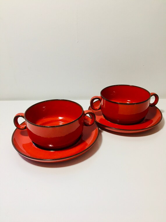Thomas Rosenthal Flammfest Flame Cream Soup Bowls in Scandic | Etsy