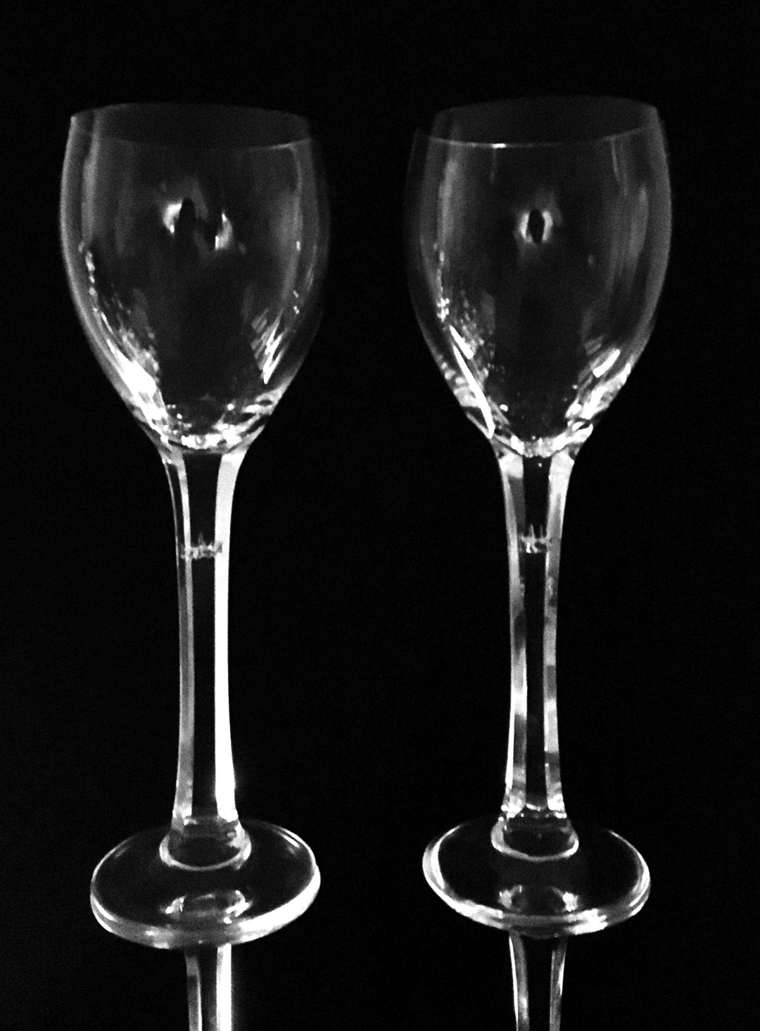 Tall Vintage WMF Cabinet Crystal Wine Glasses With Silver Inclusion ...