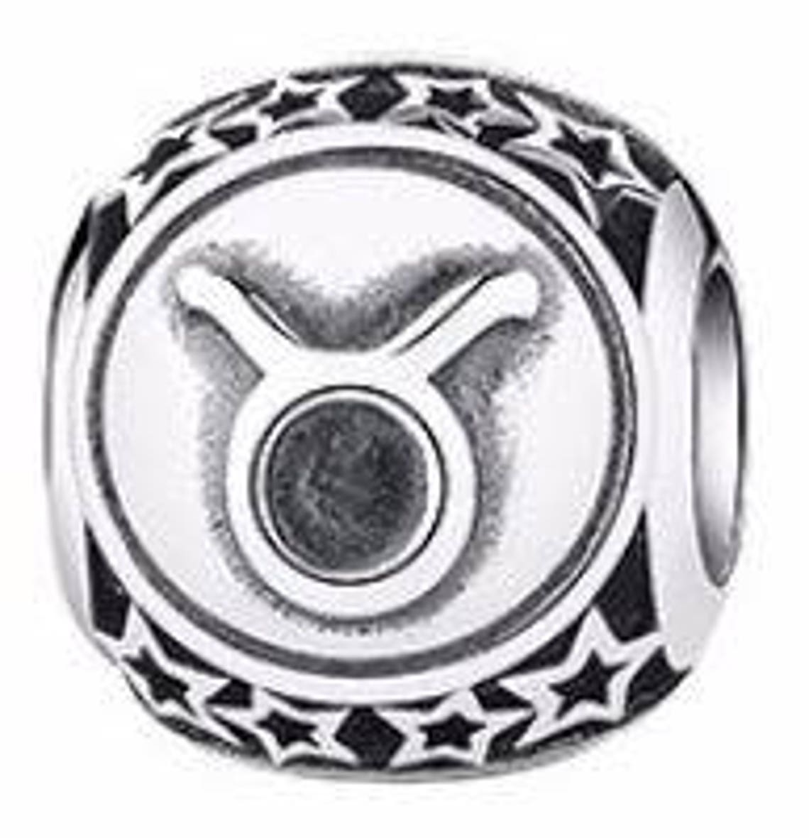 Genuine Sterling Silver Charm Taurus Star Sign Bead Charm - Etsy