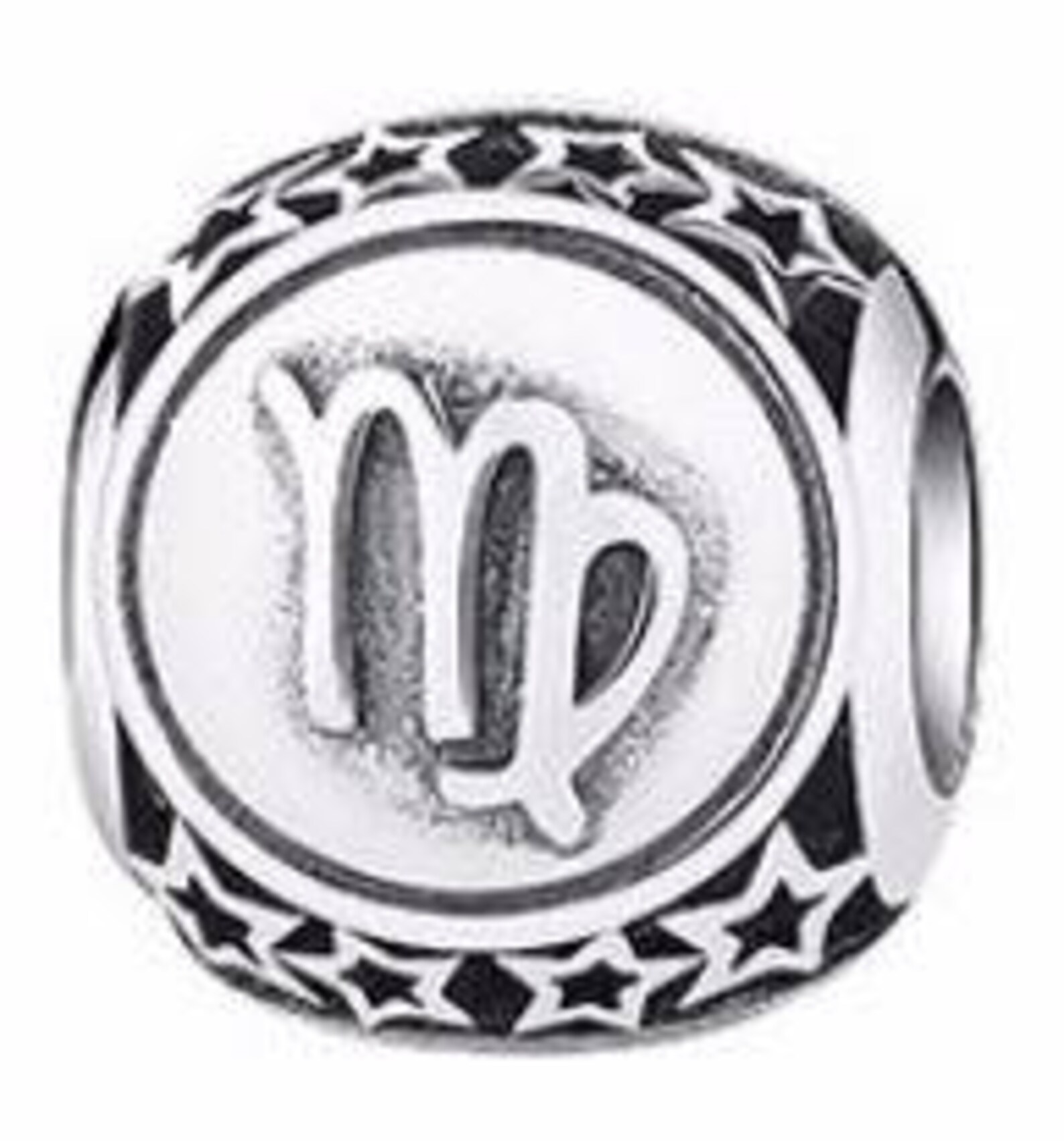 Genuine Sterling Silver Charm Virgo Star Sign Bead Charm | Etsy