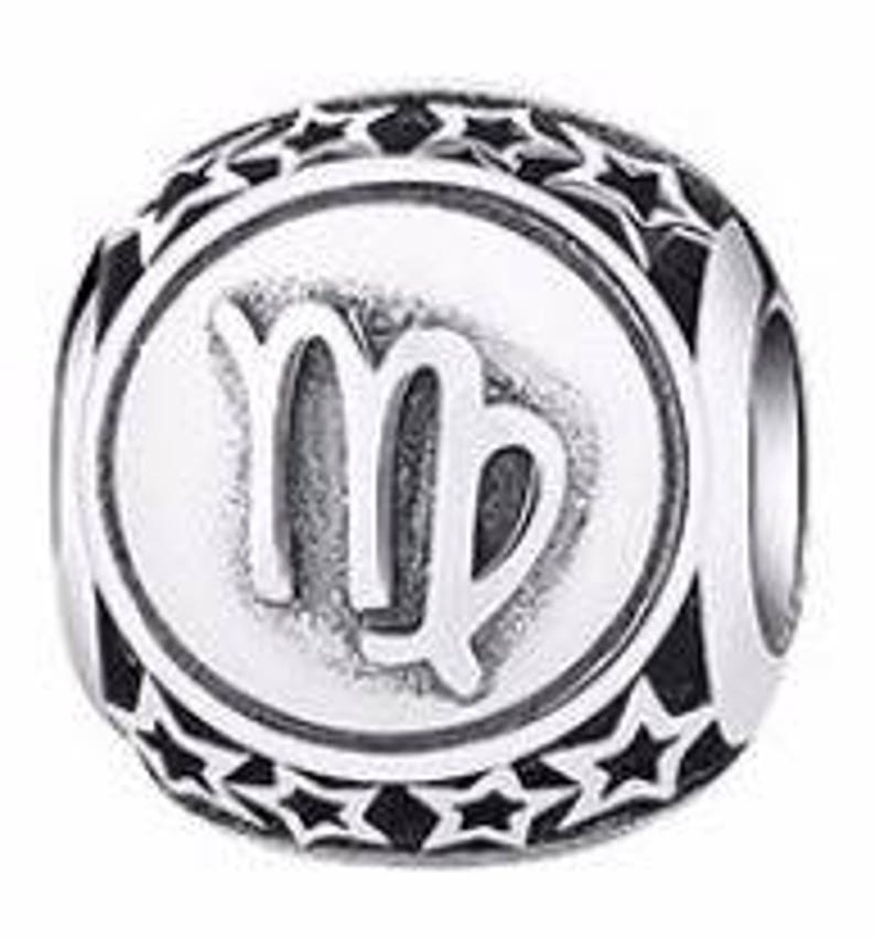 Genuine Sterling Silver Charm Virgo Star Sign Bead Charm | Etsy