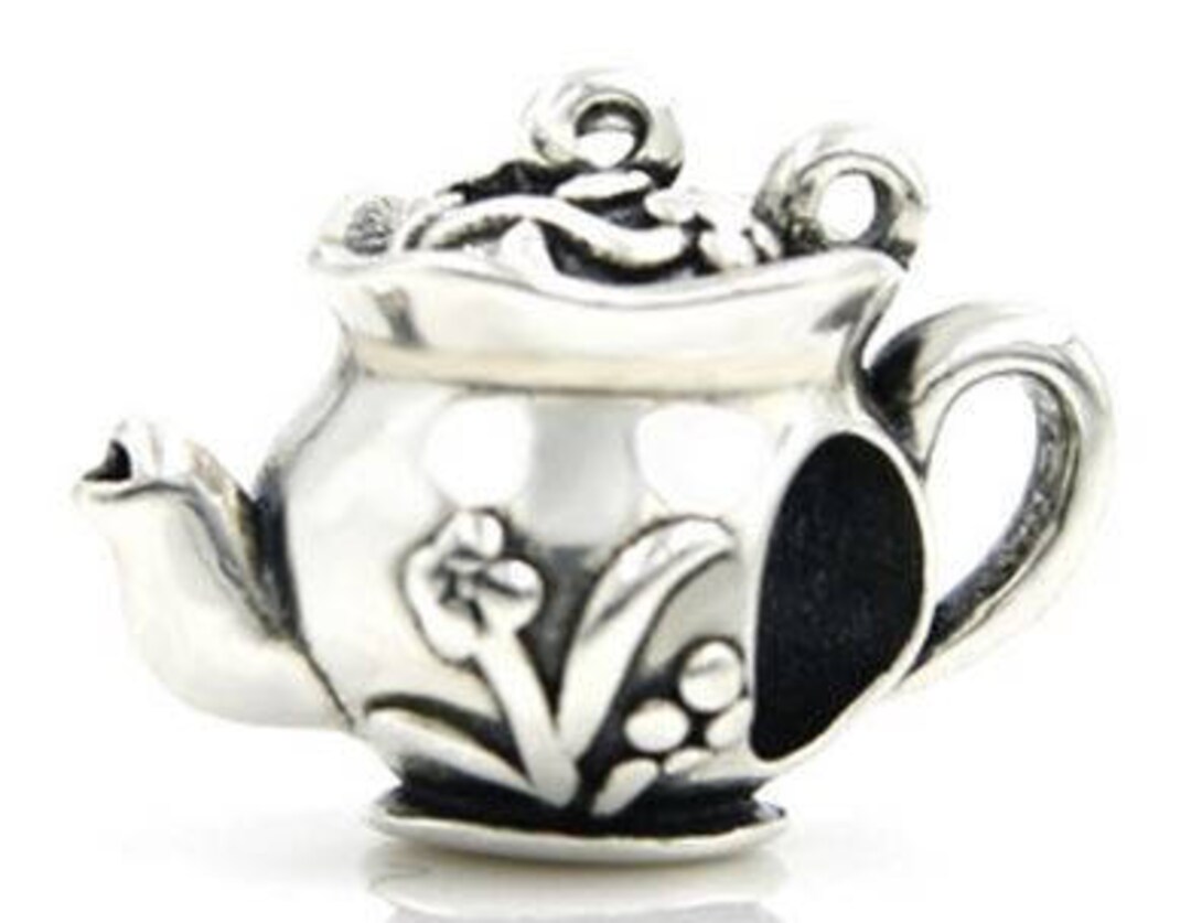 Genuine Sterling Silver Charm - Tea Pot - Bead Charm - Fits European ...