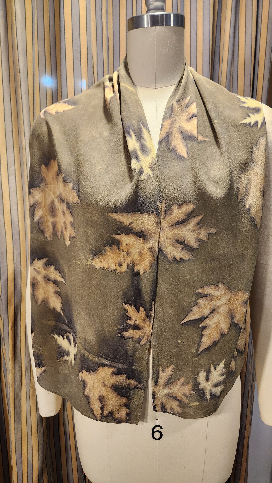 Eco Print Silver Maple Leaves Tobacco Color - Etsy