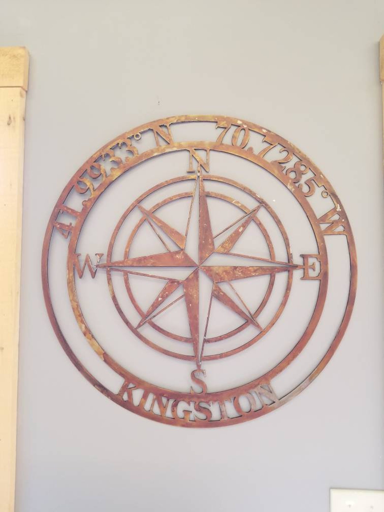 Compass Rose With City and Coordinates - Etsy