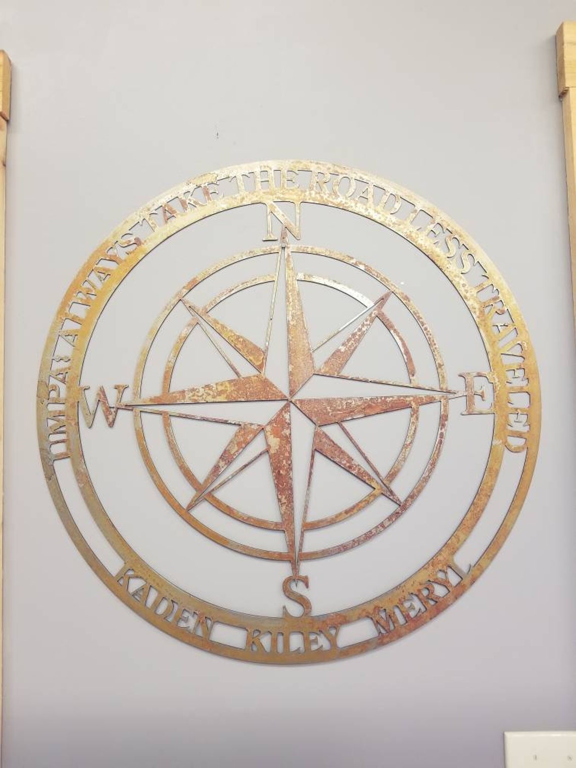 Compass Rose With City and Coordinates | Etsy