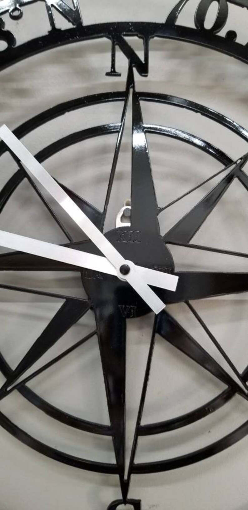 Metal Compass Rose Clock | Etsy