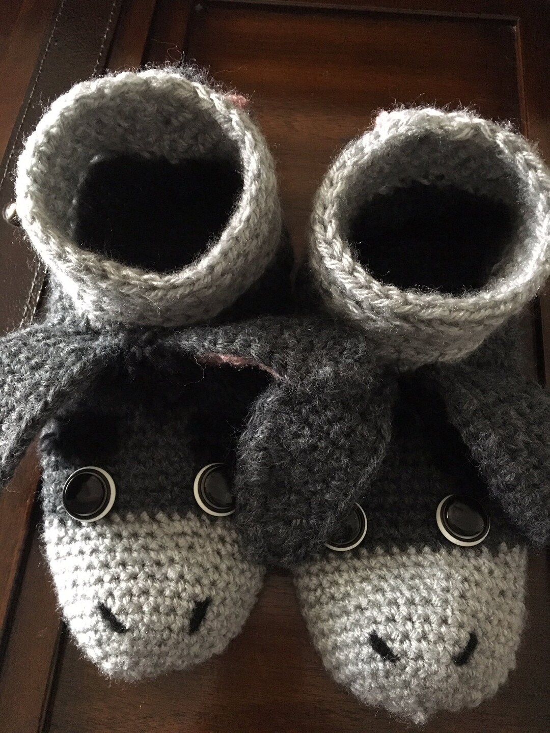 Gray Donkey: Slippers, Handmade, Crochet - Etsy