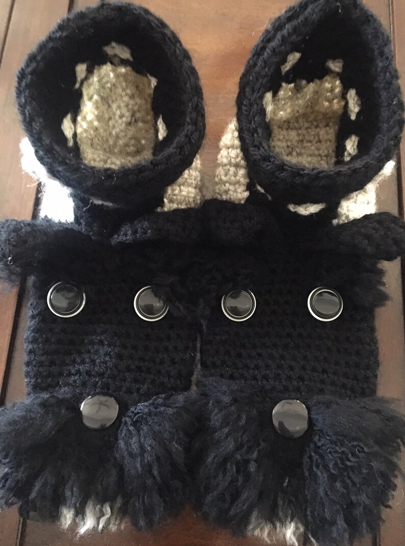 Schnauzer: Slippers Handmade Crochet Customizable | Etsy