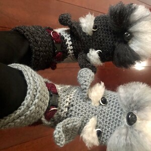 Schnauzer: Slippers, Handmade, Crochet, Customizable - Etsy