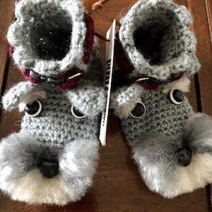 Schnauzer: Slippers, Handmade, Crochet, Customizable - Etsy