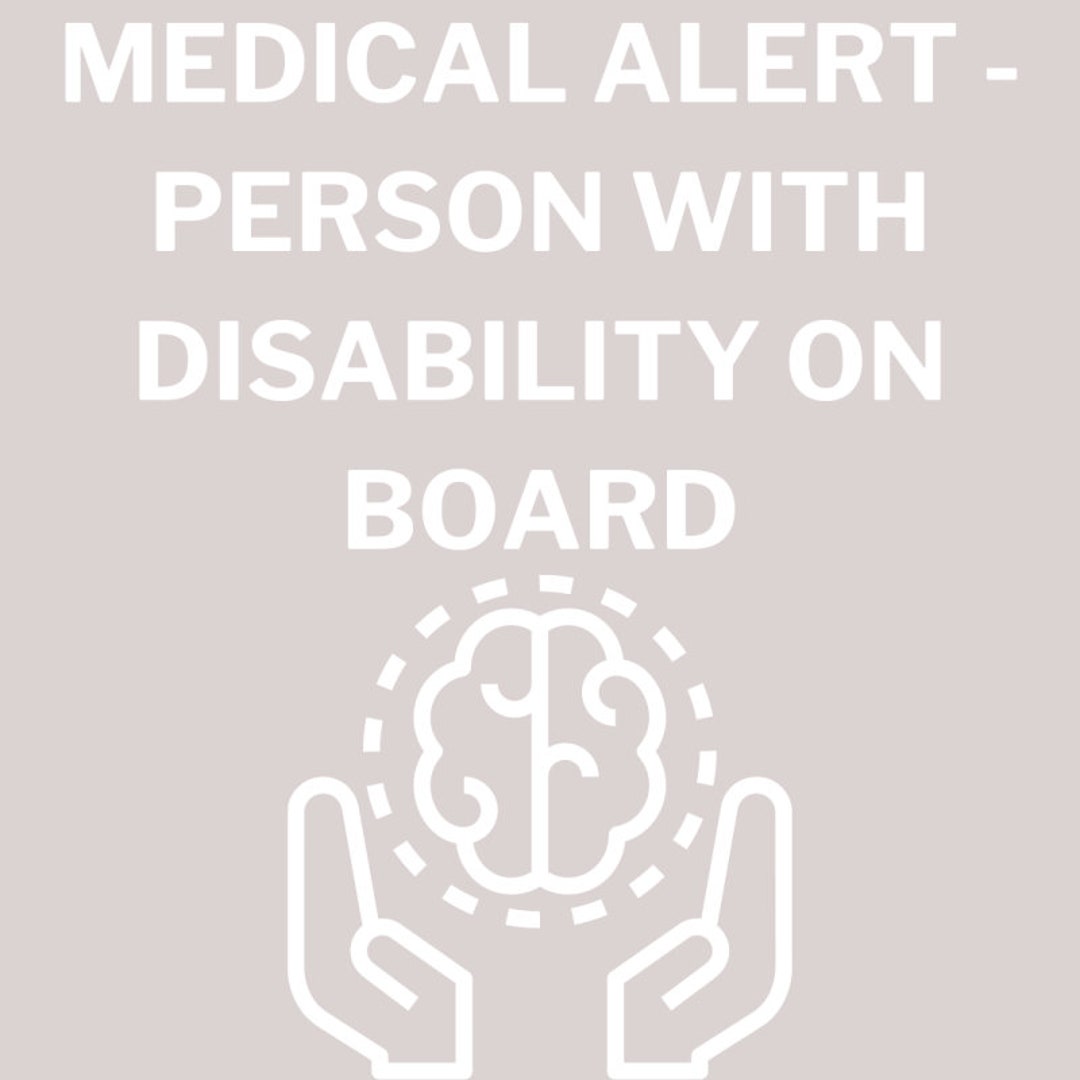 Medical Alert Person With DISABILITY on Board Vinyl Decal Stickers by ...