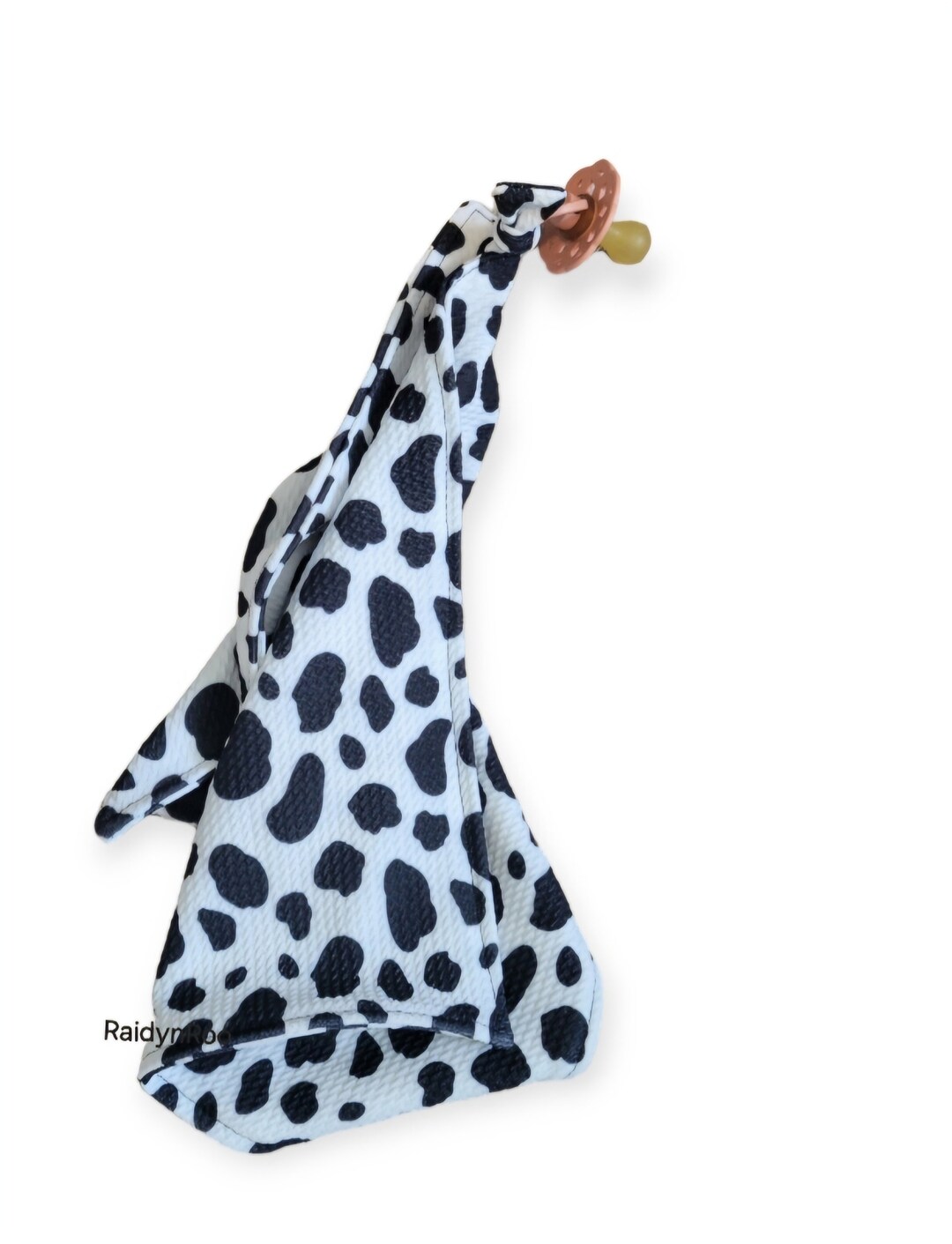 Cow Print Pacifier Lovey: Baby Security Blanket - Etsy
