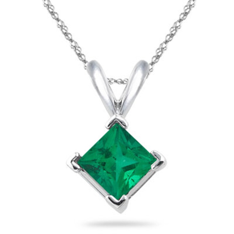 Natural Emerald Square Step Cut AA Quality Solitaire Pendant - Etsy