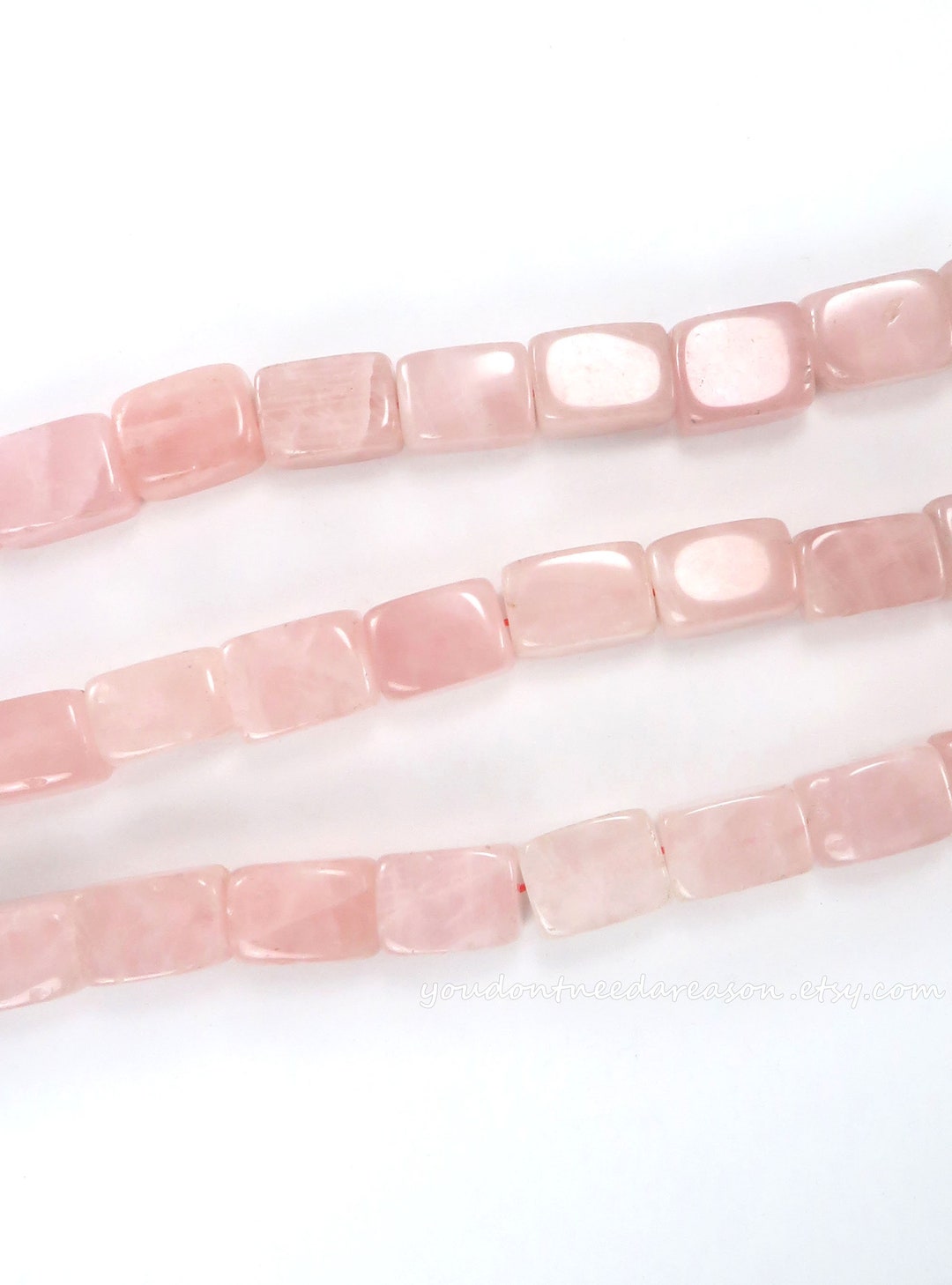 Cuboid Shaped Natural Pink Gemstone Beads for Jewelry Making | Pink ...