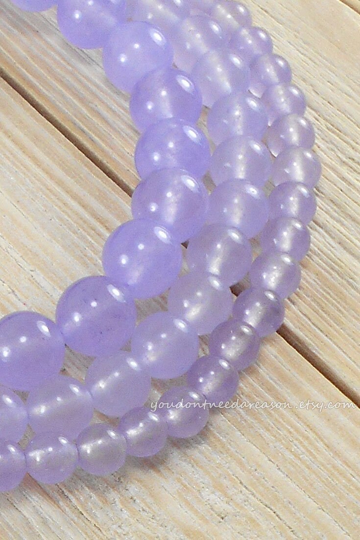 Light Lilac Malaysia Jade Beads – 6mm, 8mm, 10mm Dyed Round Gemstones ...