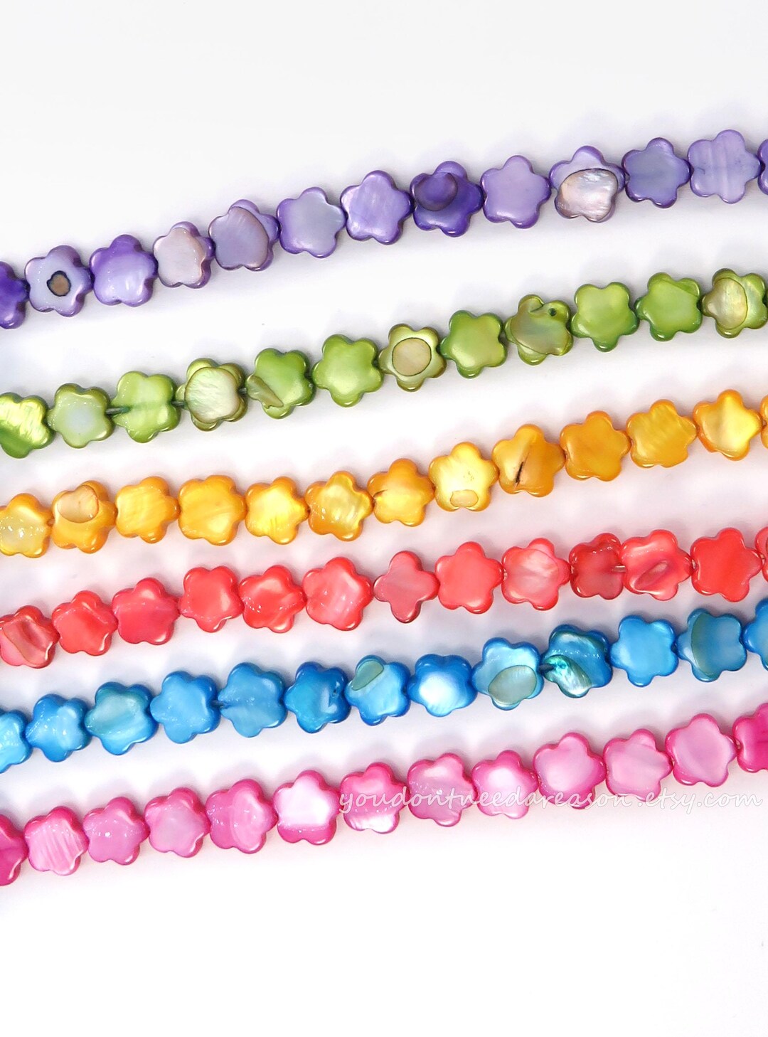 Natural Colorful Freshwater Shell Beads Flower Shape: Jewelry Making ...