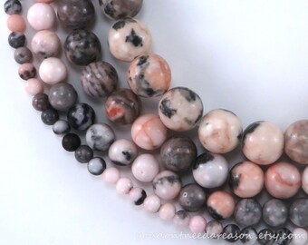 Natural Light Pink Zebra Jasper Beads Grade AAA in Round-full Strand 15 ...