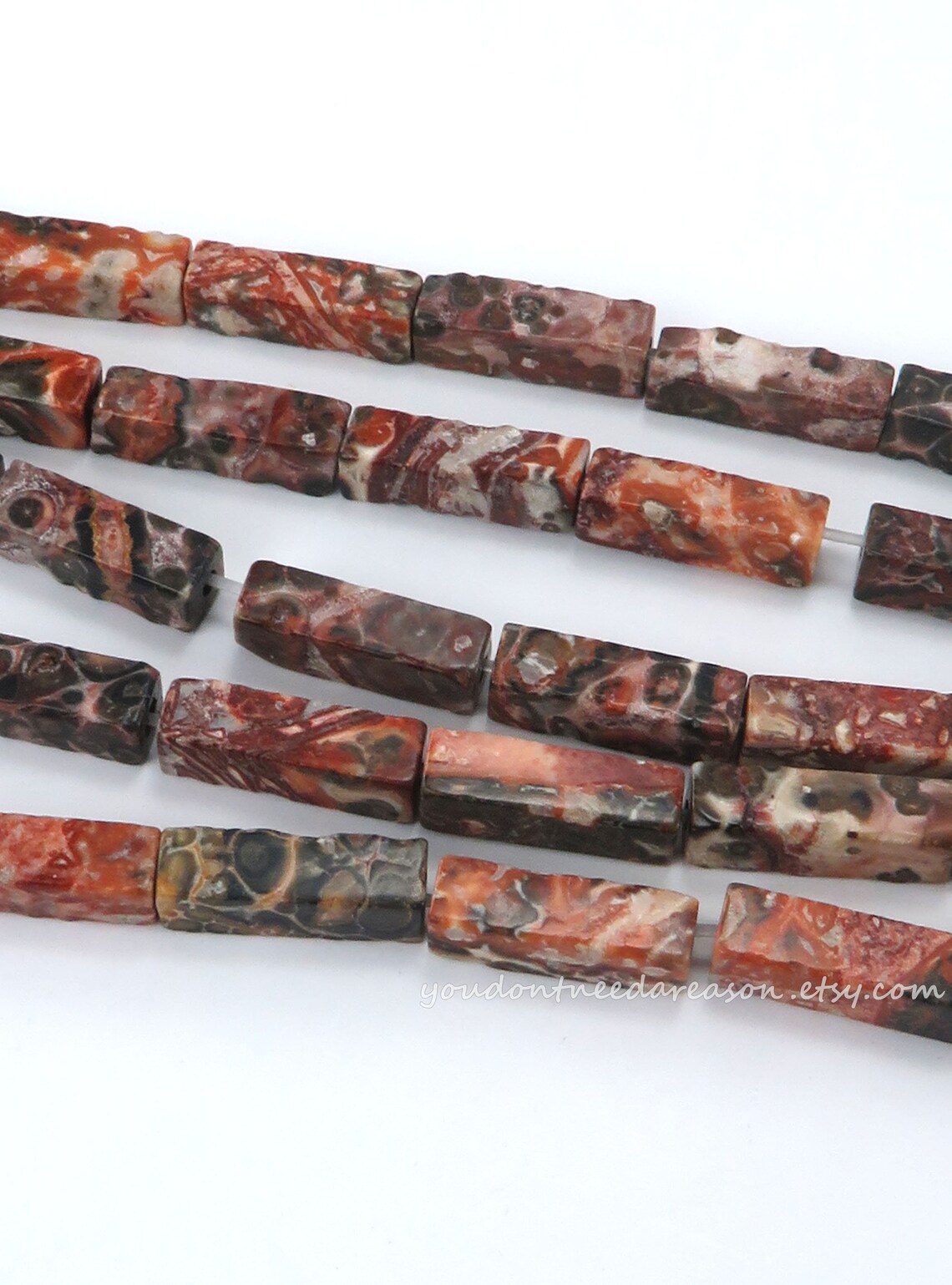 Rectangle Natural Leopard Skin Jasper Beads Natural Brown - Etsy