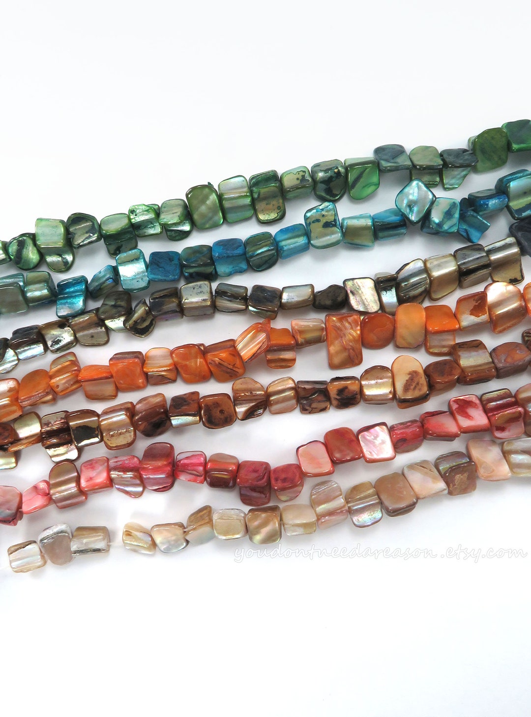 Dyed Sea Shell Beads: Irregular Natural Jewelry Making (14-15