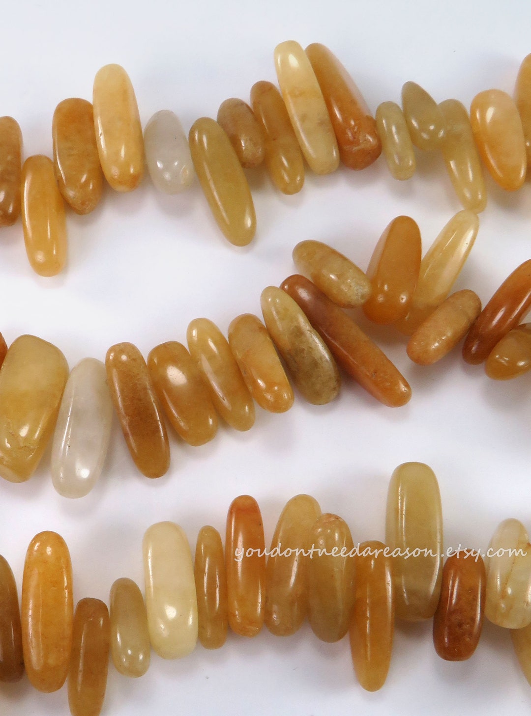 Natural Yellow Jade Tooth Chip Beads 15 Strand Large Beads for Jewelry ...