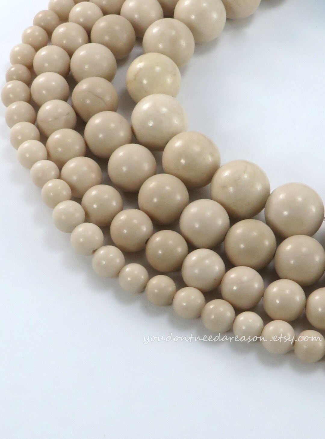 Round Natural Fossil Gemstone Beads (marble) | Smooth Round Gemstone ...