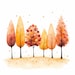 Watercolor Autumn Trees Clipart, 10 High Res Whimsical Fall Jpgs, Junk ...
